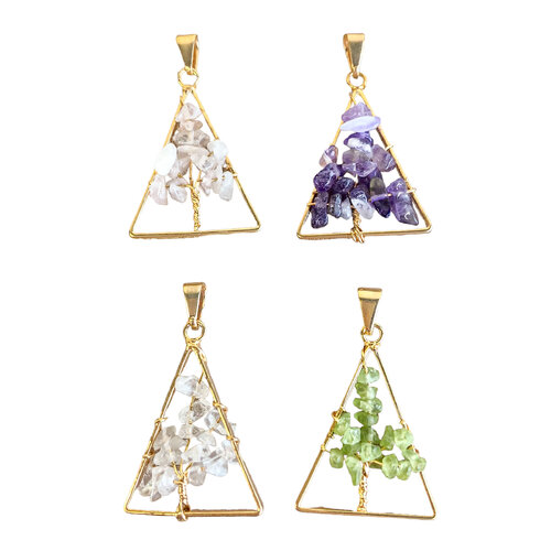 TRIANGLE TREE OF LIFE PENDANT - Nativa Gems - Wholesale | Mineral & Jewelry